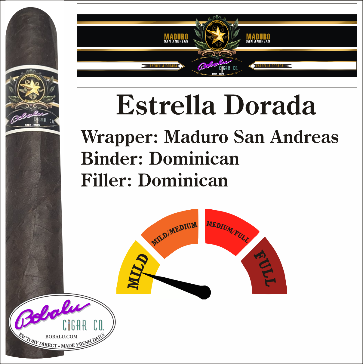 28TH Anniversary Estrella Dorada Maduro – Bobalu Cigar Company (Wholesale)